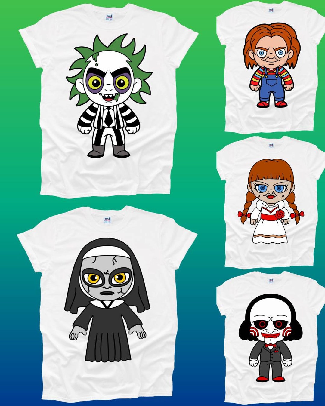 Horror Character Boy or Girl Tshirt Printed High Quality Halloween ...