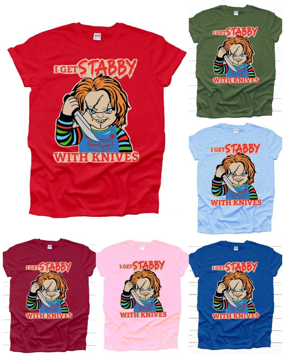 Stabby With Knives Squad Goals Friends Horror Character Mens T - Etsy