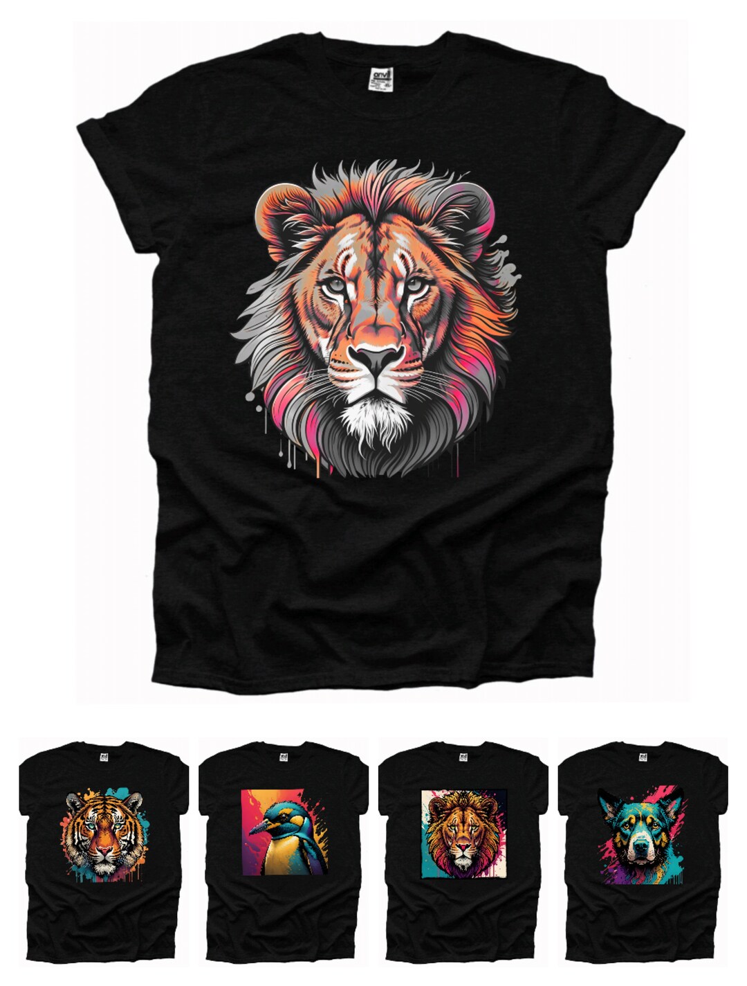 Wild Animal Bear Brown Lion Tiger Penguin Fish Dog Collie Cute Rainbow ...
