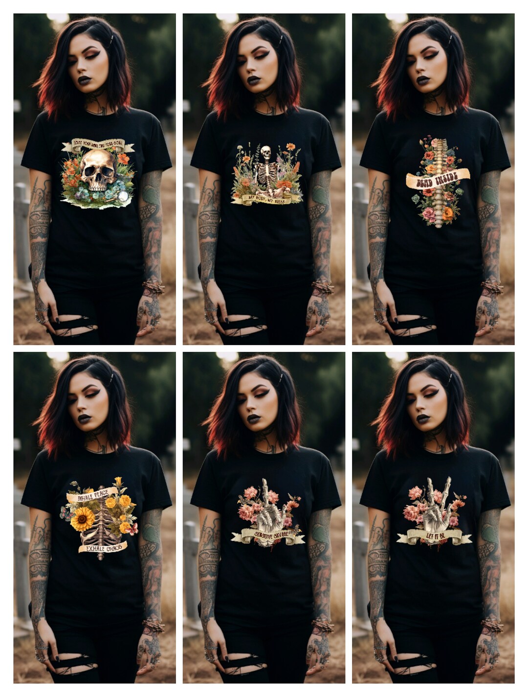 Skeleton Skull Sensitive Savage Emo Goth My Body My Rules Bad to the ...