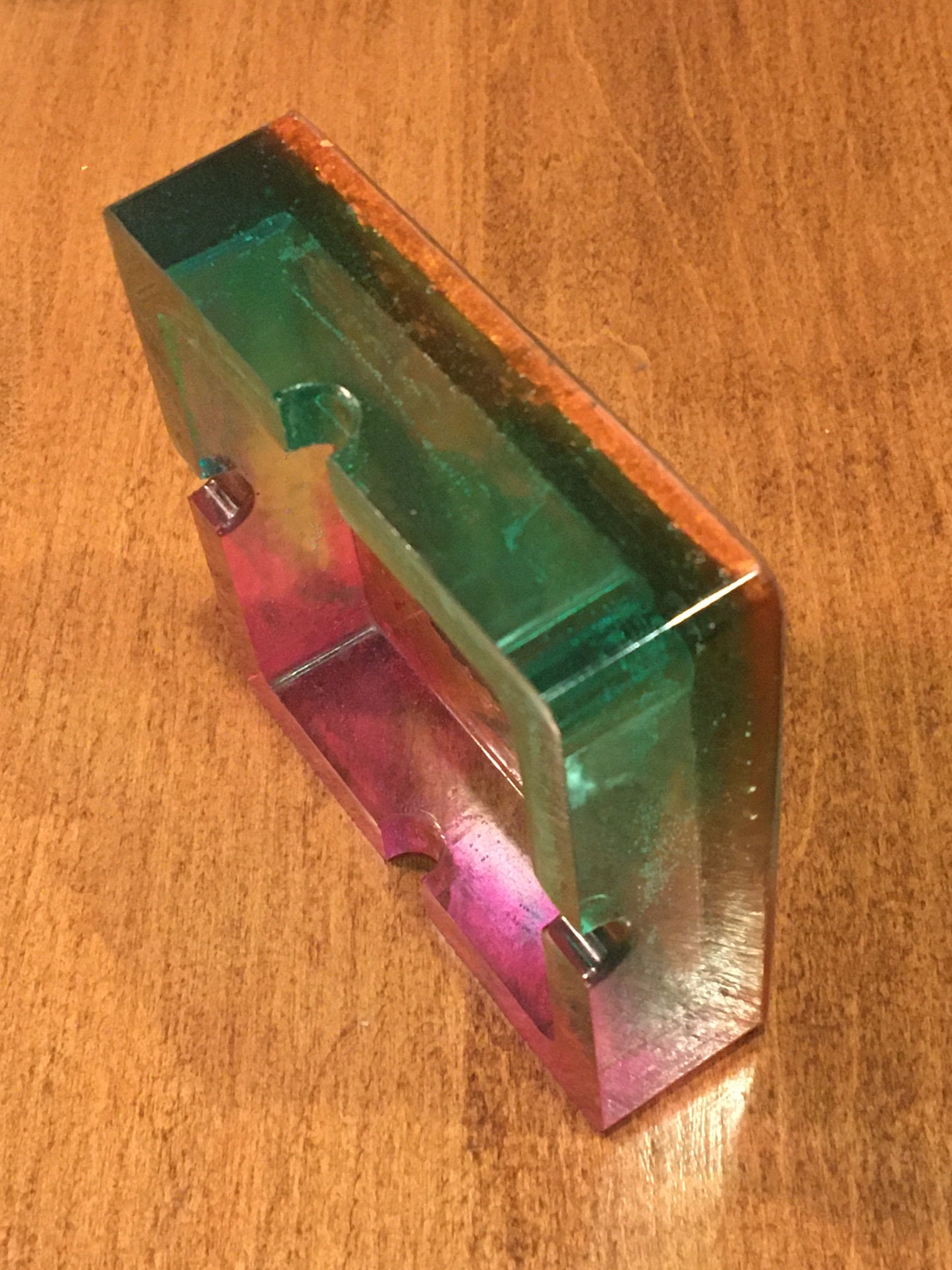 Weed Leaf Ashtray With Pressed Cannabis Leaf With Bronze, Green and Pink Accents Real Hemp ...