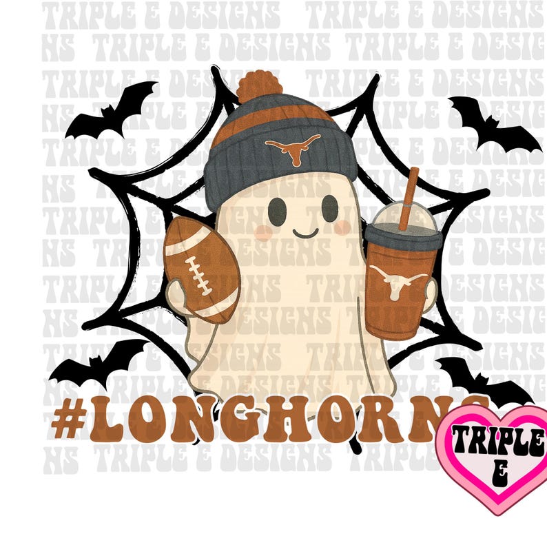 Longhorns Cute Retro Ghost PNG; Digital Download - Etsy