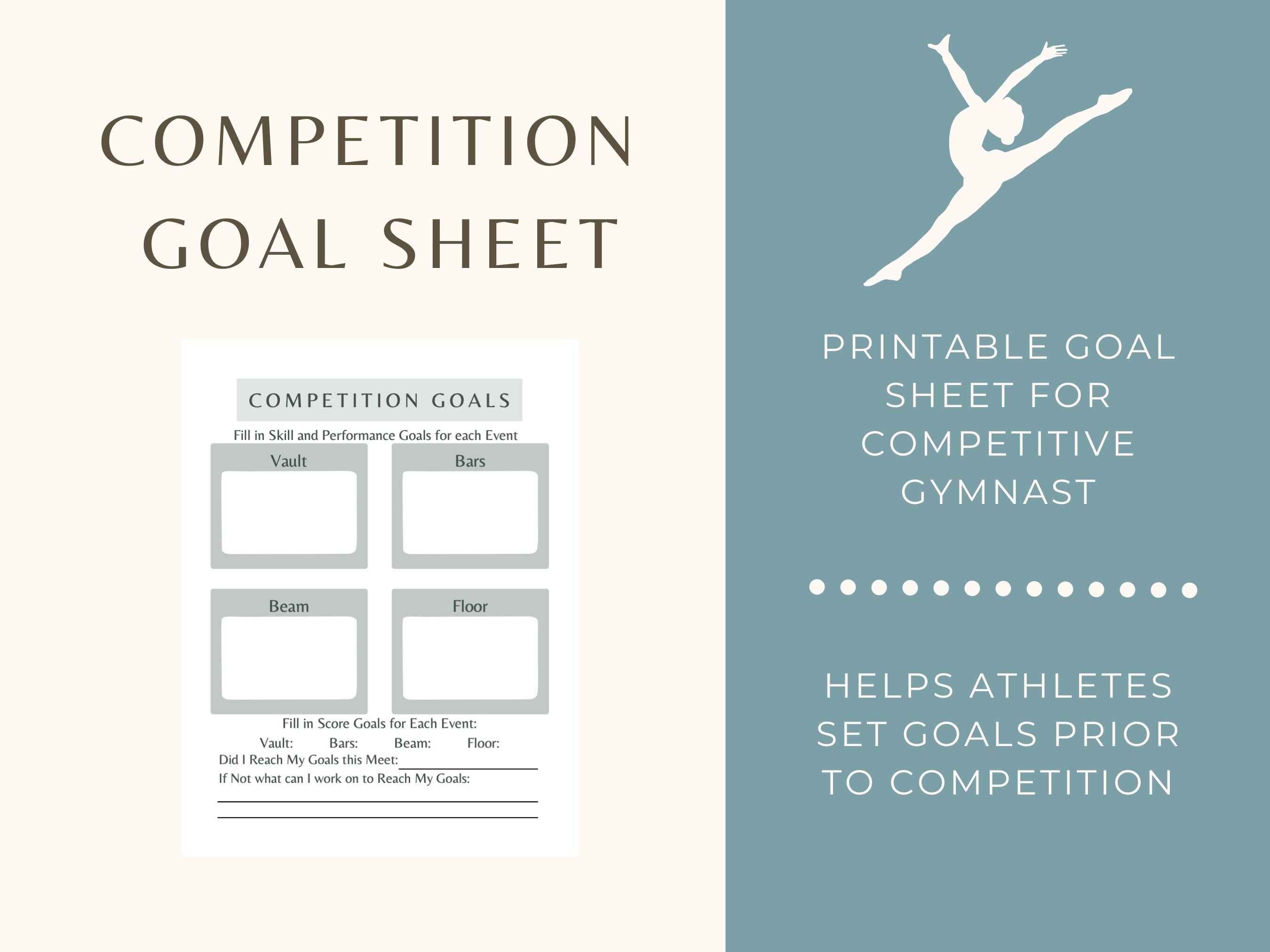 Goal Sheet for Competitive Gymnast - Etsy