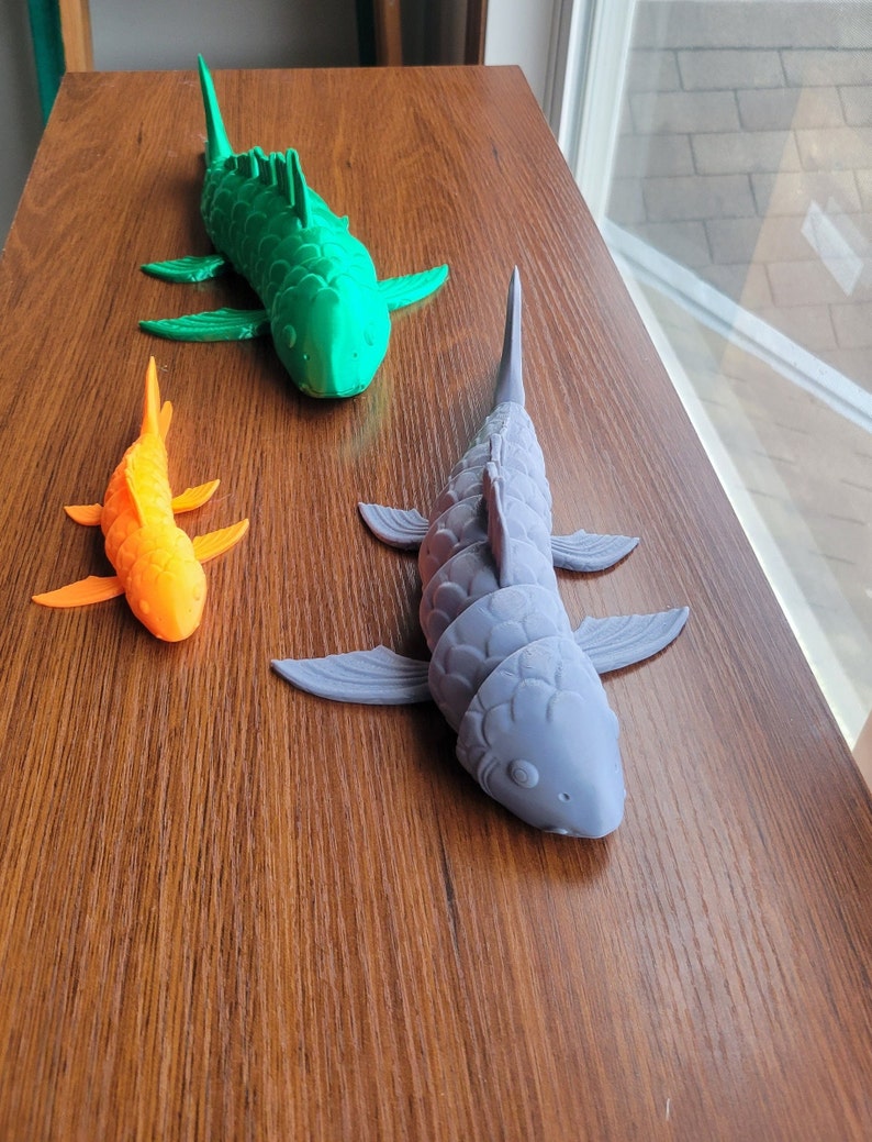 3D Koi Fish! Articulating 3D Printed / Desk Toy / Desk Decoration ...