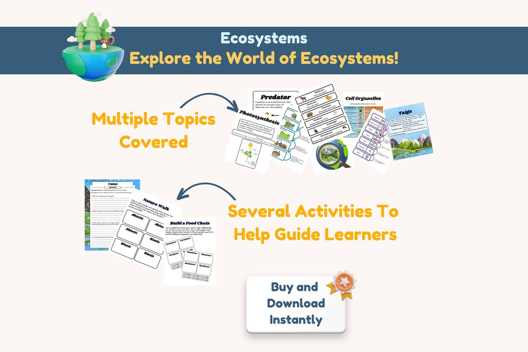 Unit Study: Ecosystems Kindergarten Science Science for - Etsy