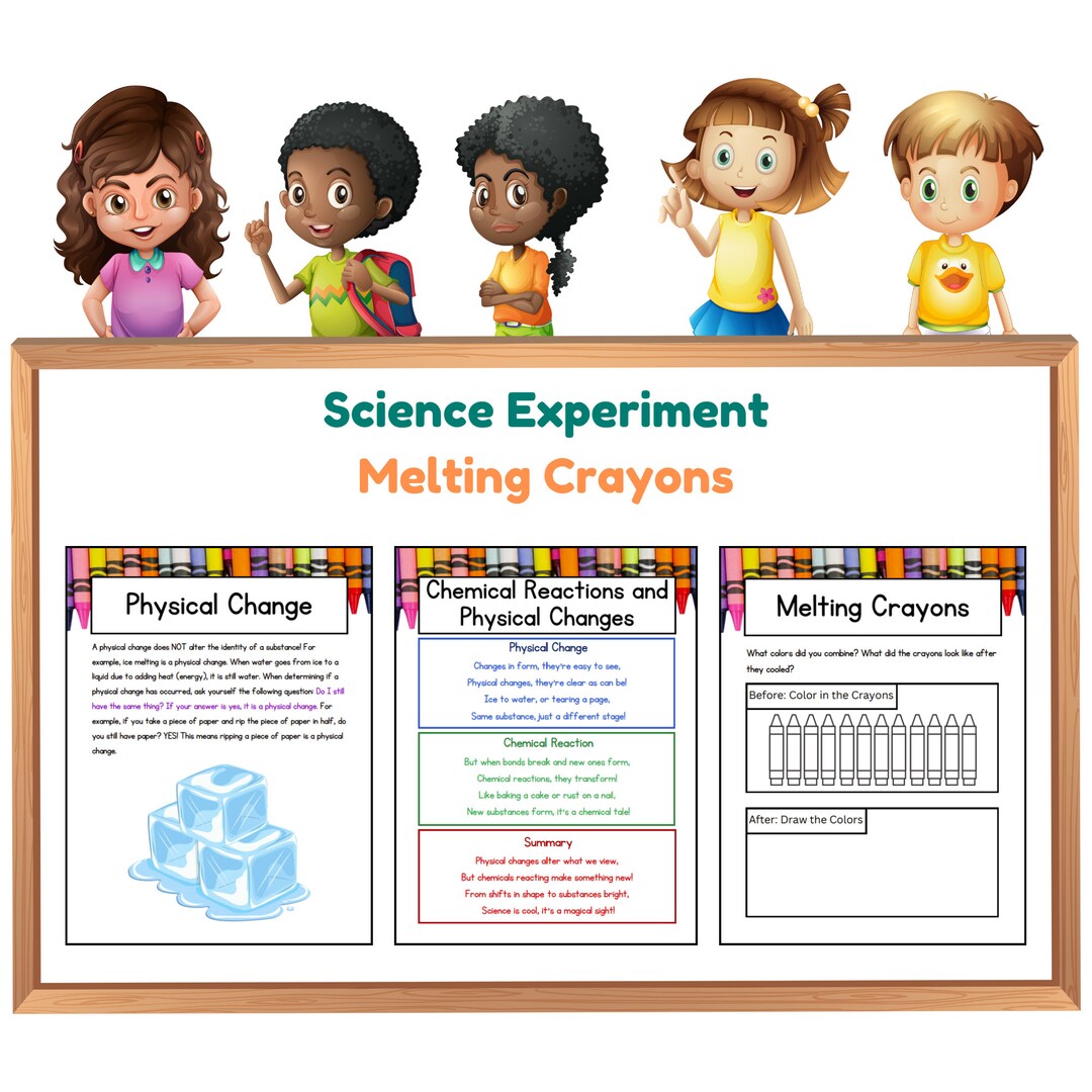 Science Experiment: Melting Crayons | Physical Changes | Chemical ...