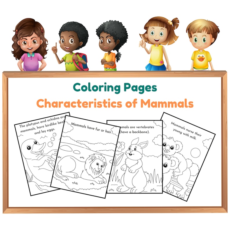 Digital Coloring Pages | Characteristics of Mammals | Mammal Coloring ...