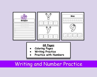 Alphabet & Numbers Tracing Worksheets: Handwriting Practice (digital ...