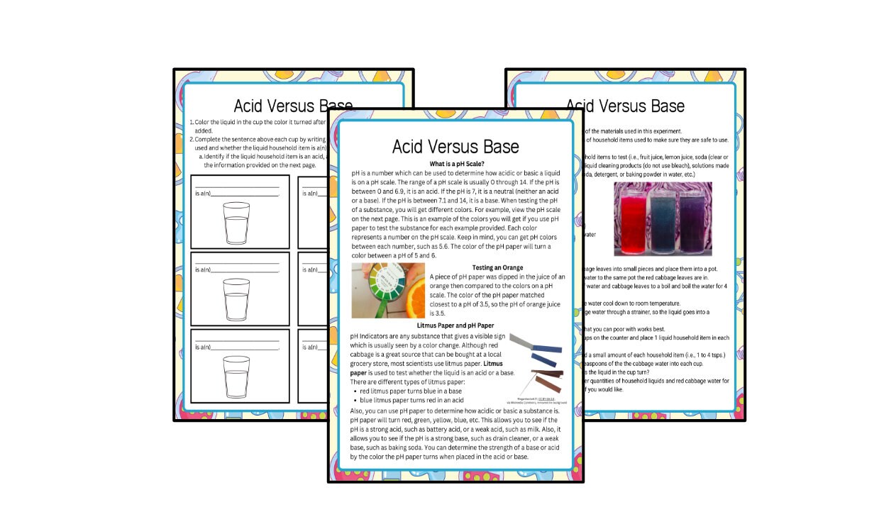 Science Experiment: Acid Versus Base | Red Cabbage Indicator | Ph Scale ...