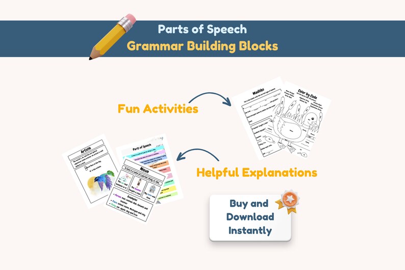 Parts of Speech Elementary Writing Activities (digital Download) - Etsy