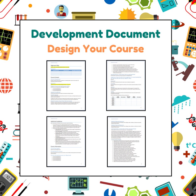 Course Development Document Curriculum Guide Creating Courses Design ...