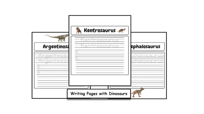 Writing Practice With Dinosaurs| Alphabet| Numbers| Handwriting ...