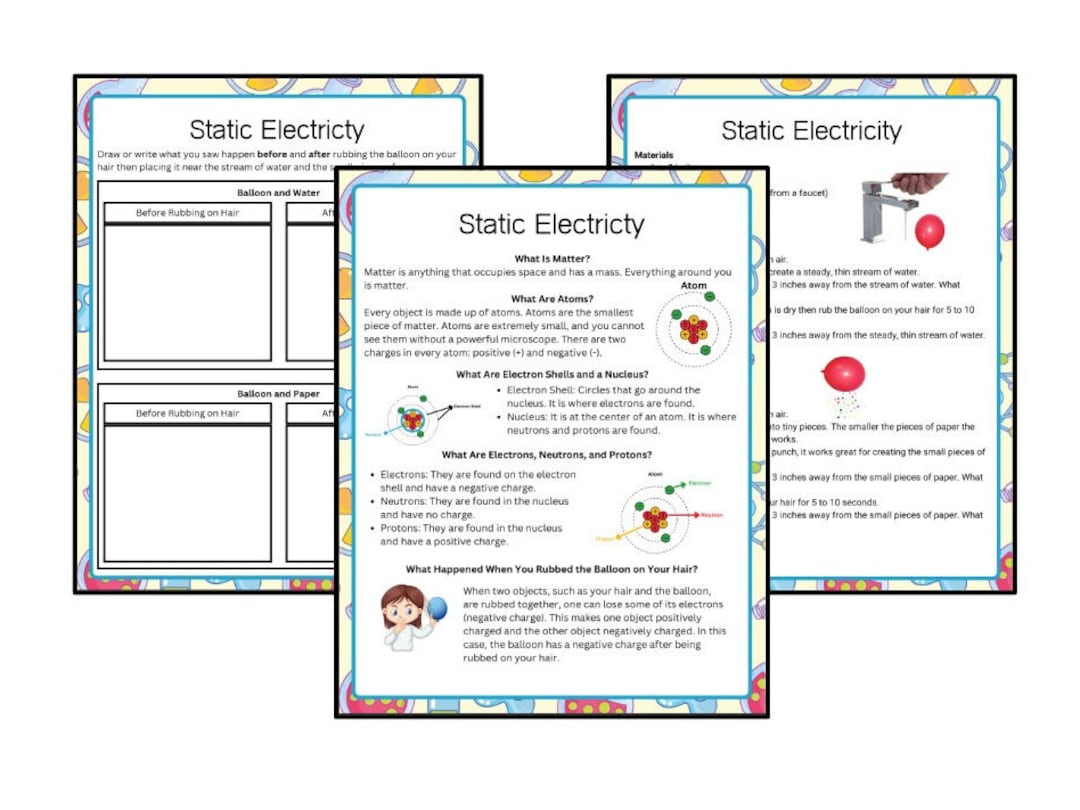 Science Experiment: Static Electricity | Atoms and Molecules | Science ...
