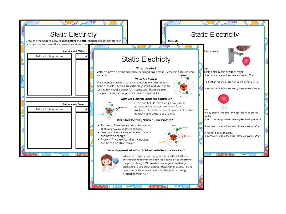 Science Experiment: Static Electricity | Atoms and Molecules | Science ...