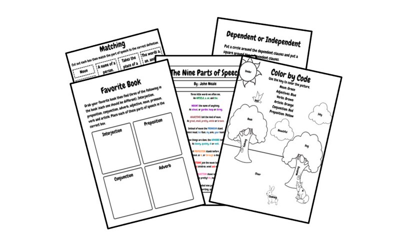 Parts of Speech: Adjectives, Adverbs, Nouns, Pronouns, Verbs, Articles ...
