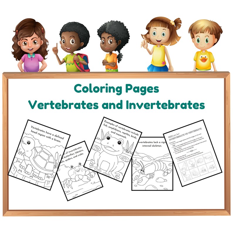 Vertebrates & Invertebrates Coloring Pages | Kindergarten Science ...
