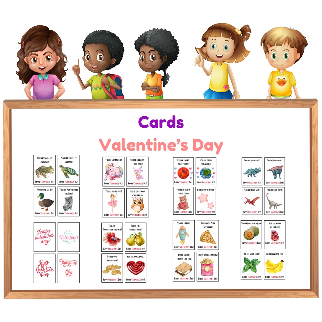Printable Valentine's Day Cards | Kids Valentine's Day Cards | Instant ...
