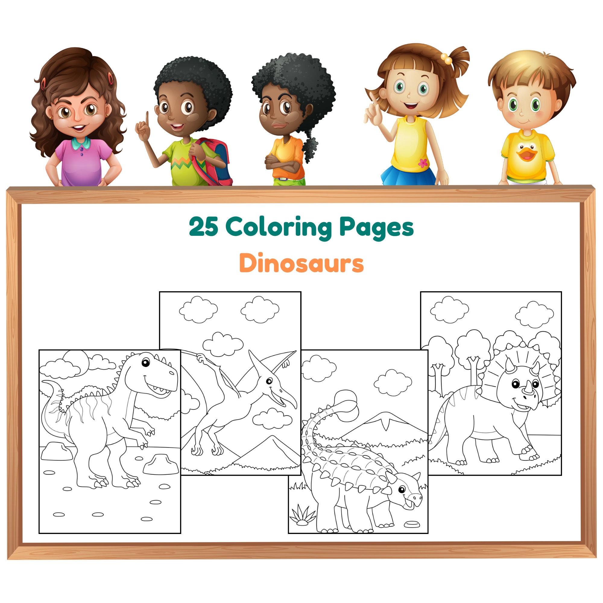 Digital Coloring Pages | Dinosaur Coloring Pages | Kids Coloring Pages ...