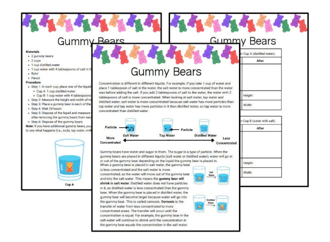 Science Experiment: Gummy Bears in Liquids| Osmosis for Younger ...