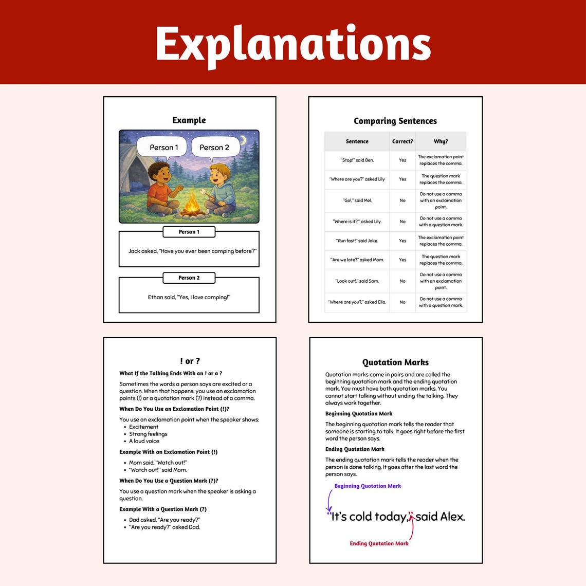 Dialogue Writing Worksheets | Quotation Marks and Commas Practice ...