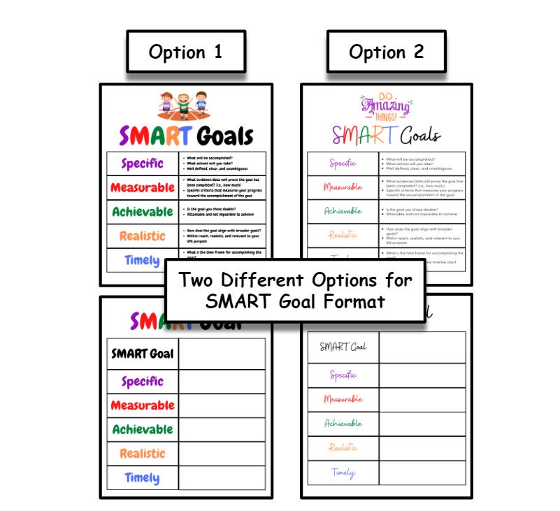 Printable Calendar, SMART Goals Document and Task List | Set Goals and ...