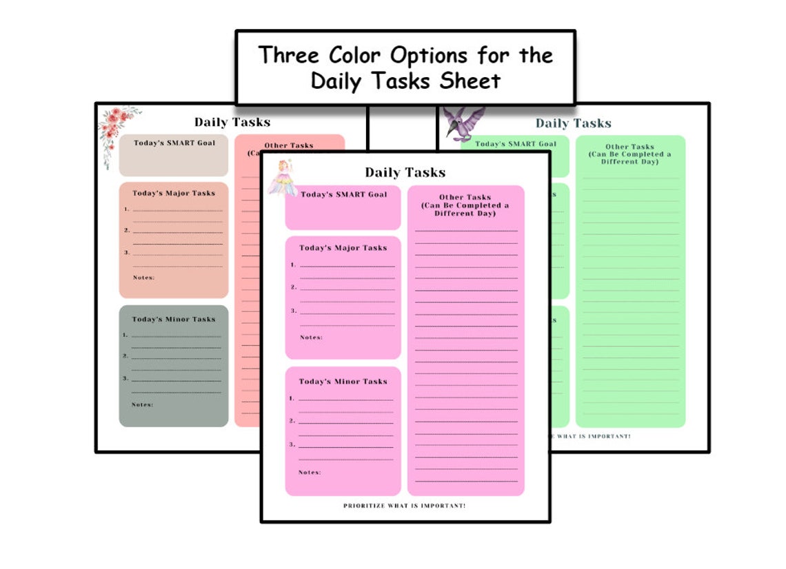 Printable Calendar, SMART Goals Document and Task List | Set Goals and ...