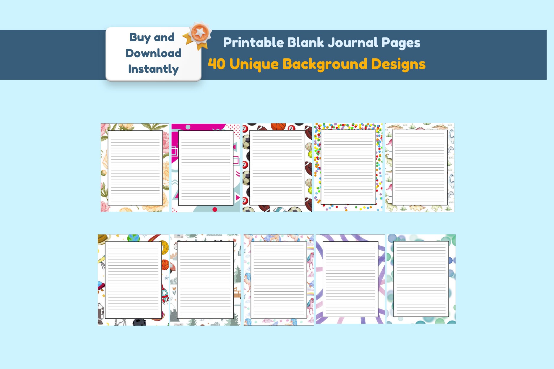 Printable Blank Journal Pages | Kids Journal | Adult Journal | Work ...