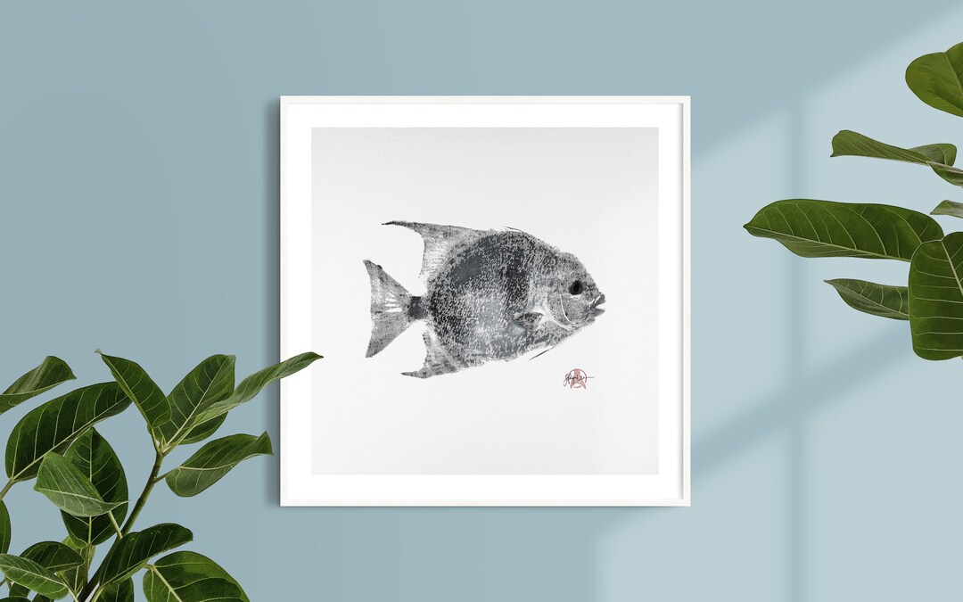 Atlantic Spadefish Gyotaku Physical Art Print | Coastal Art | Nautical ...