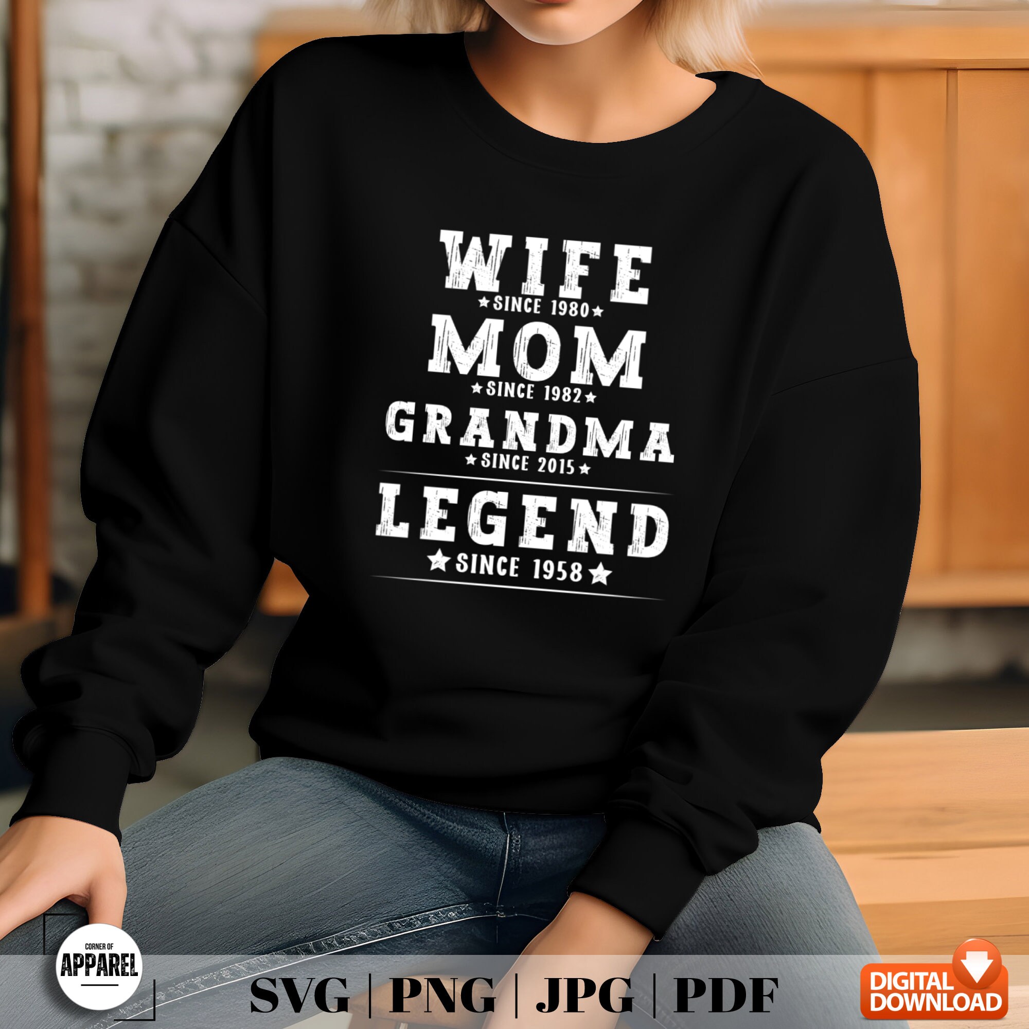 Custom Wife Mom Grandma Legend, Custom Mother's Day Svg, Custom Mom Svg ...