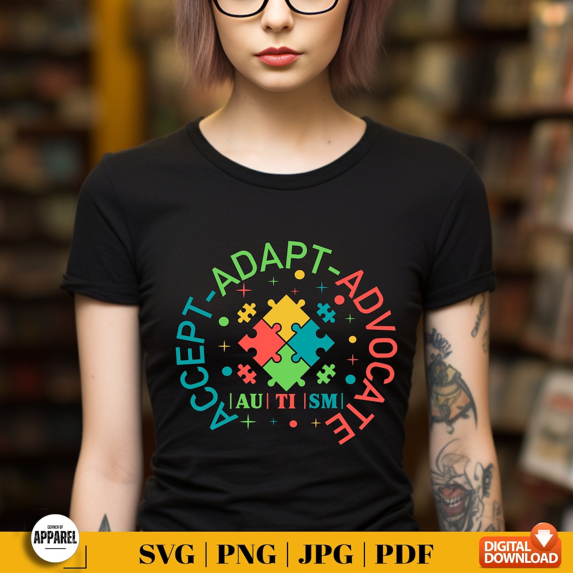 Autism Awareness Svg Png, Autism Accept Adapt Advocate, Autism Svg ...