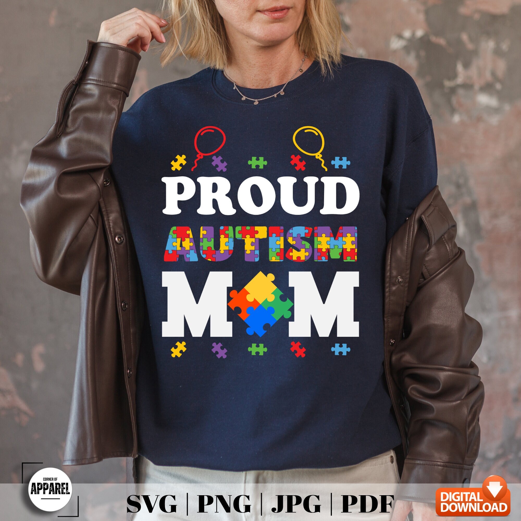 Proud Autism Mom Svg, Autism Mom Png Sublimation Design Download ...