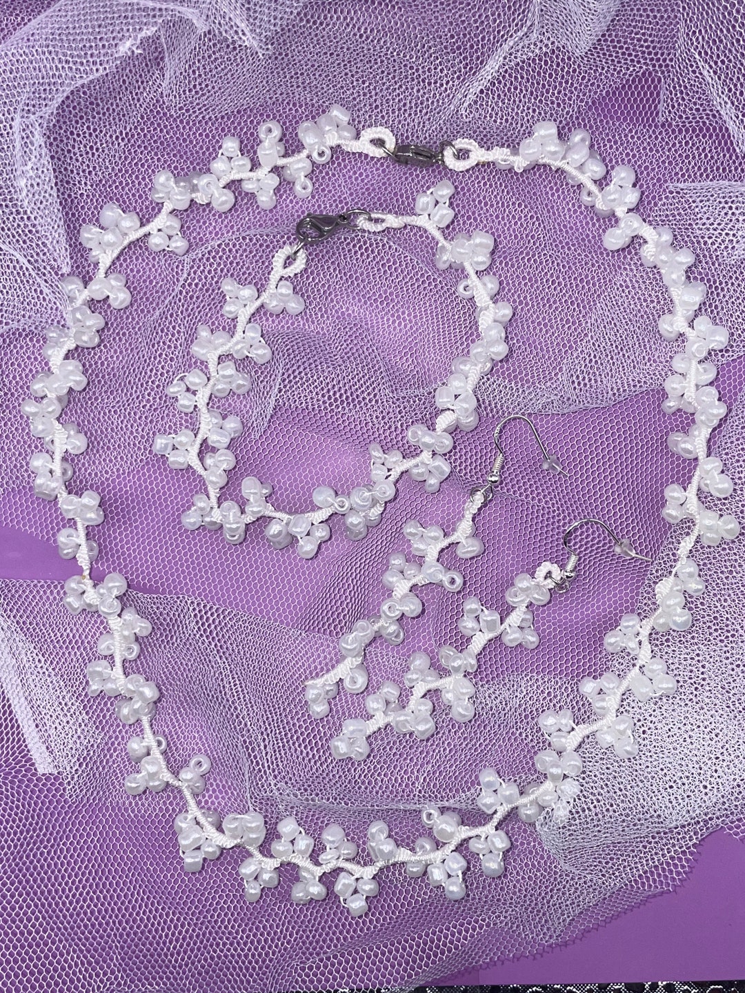 Handmade Tatted Jewellery Set of 3 Wedding Bride to Be Anniversary ...