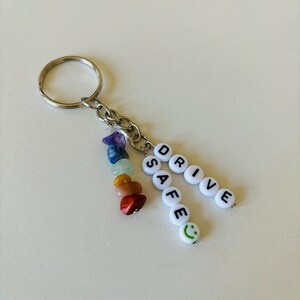 Handmade Keychain Drive Safe Thank You Gift Present Personalised Chakra ...