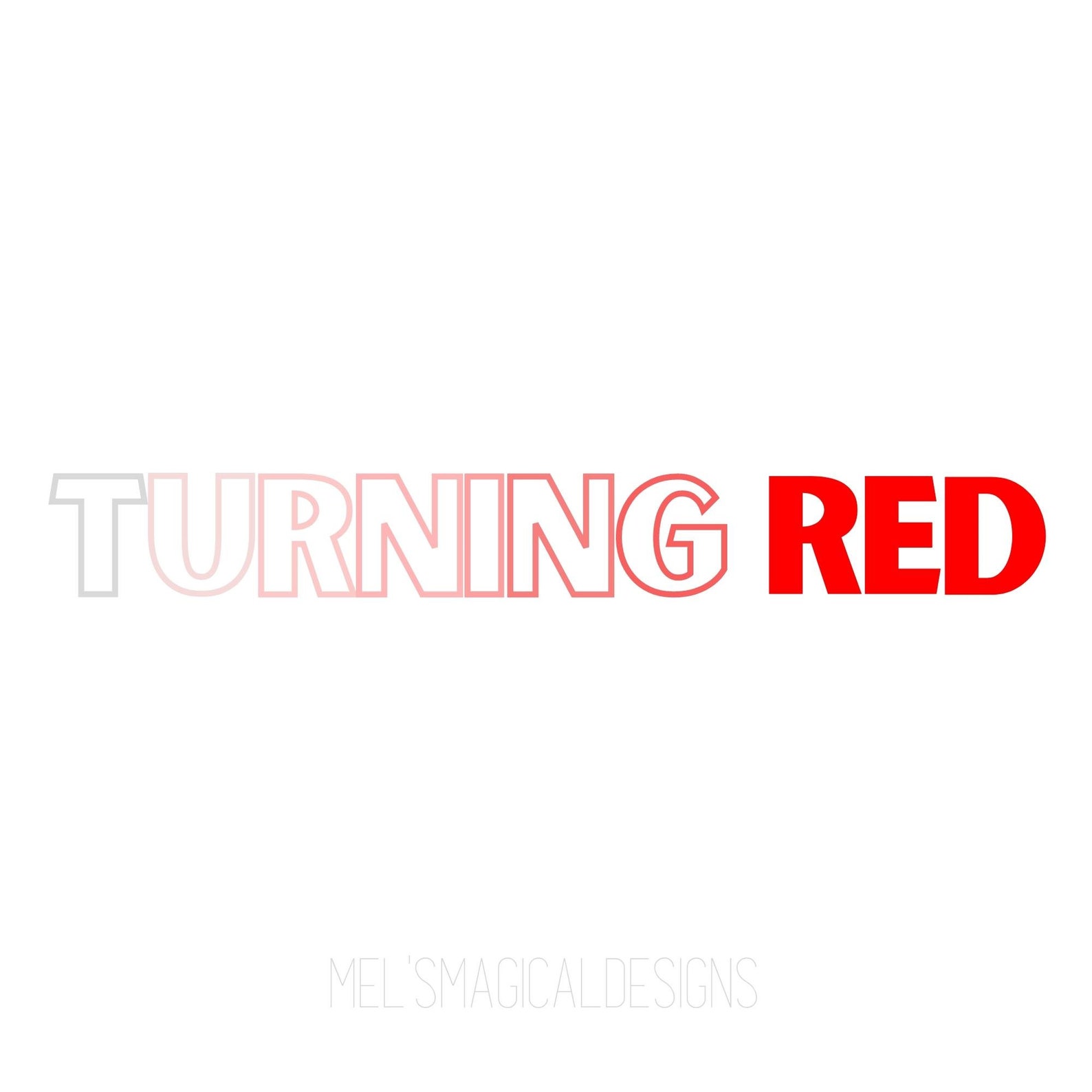 Turning Red Font Svg Png Jpg New Original Instant Download | Etsy India