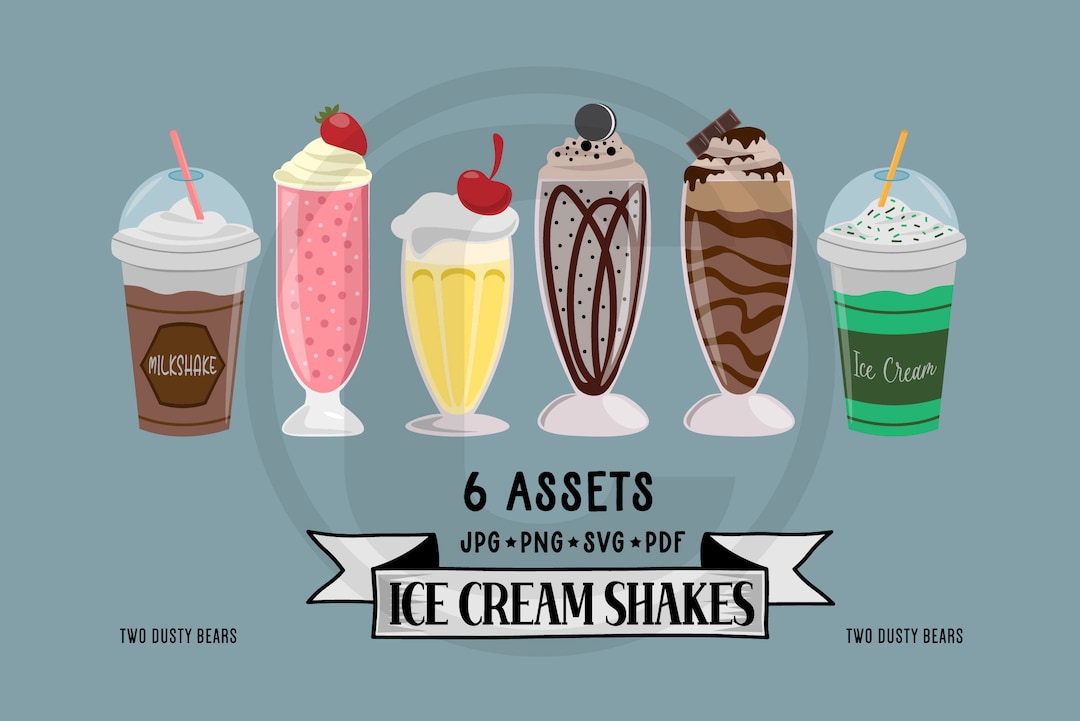 Ice Cream and Milkshake Vector Collection ***instant Download*** JPG ...