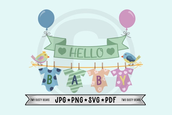 Hello Baby Instant Download SVG PNG and JPG Bundle for - Etsy