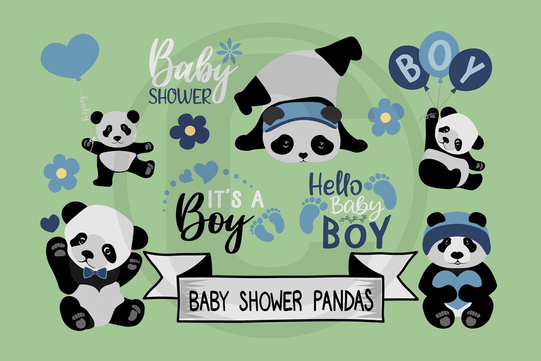 It's a Boy - Baby Panda Art - Instant Download - SVG, PNG, and JPG ...