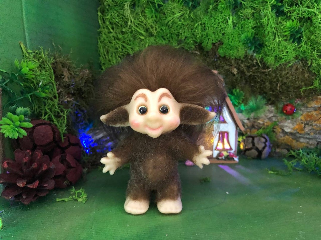 Troll Elf Pixie Gnome Doll Good Luck Ooak Customized Art Doll Fur Body ...