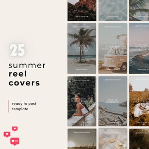 25 Summer Instagram Reel Covers | Customizable Canva Templates ...