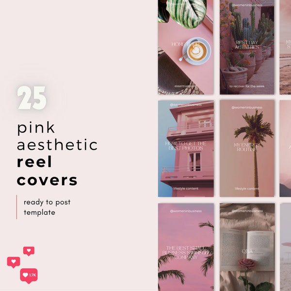 Pink Aesthetic Reel Covers - Etsy