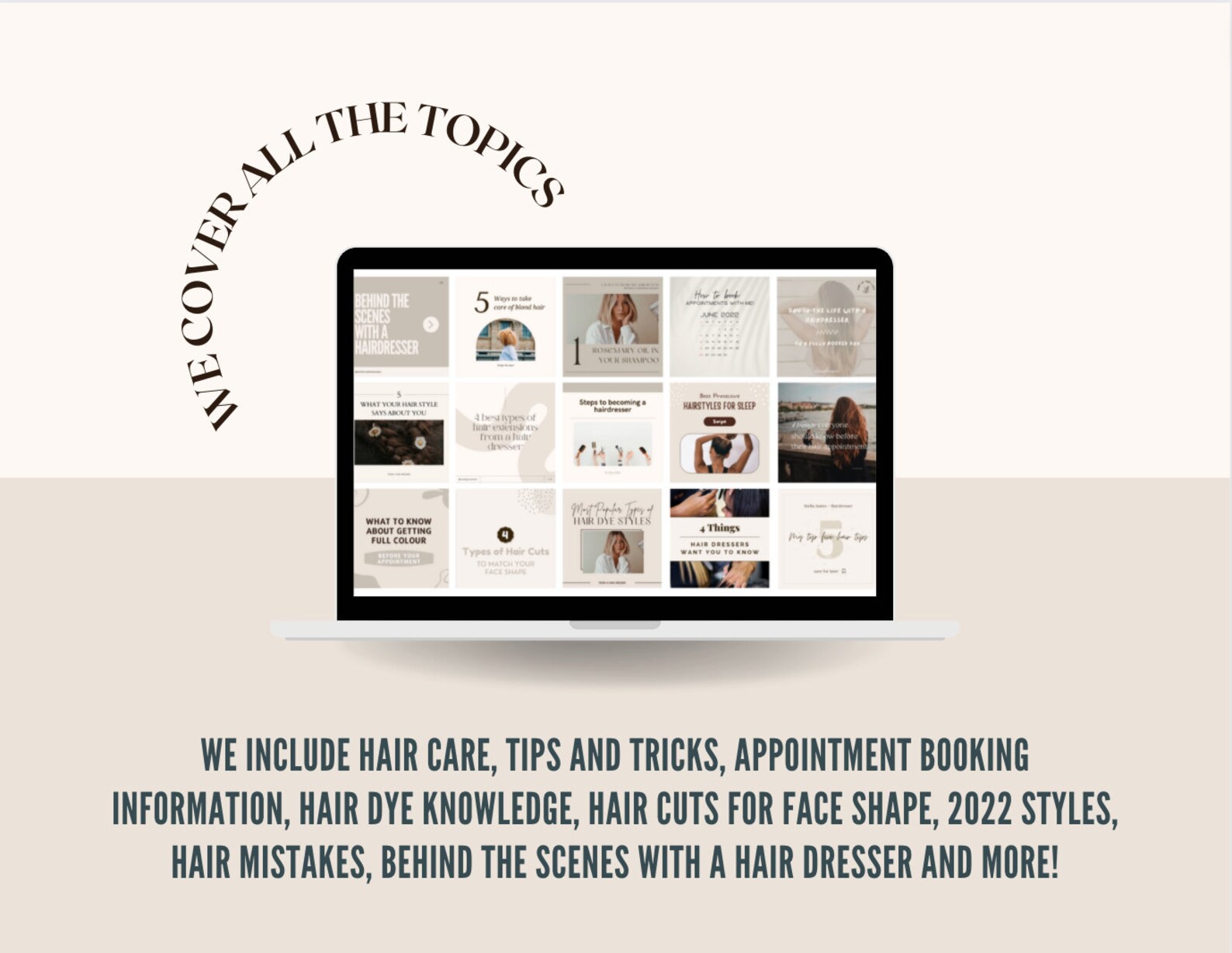 Neutral Hairdresser Carousel Instagram Feed Templates | Hair Stylist ...
