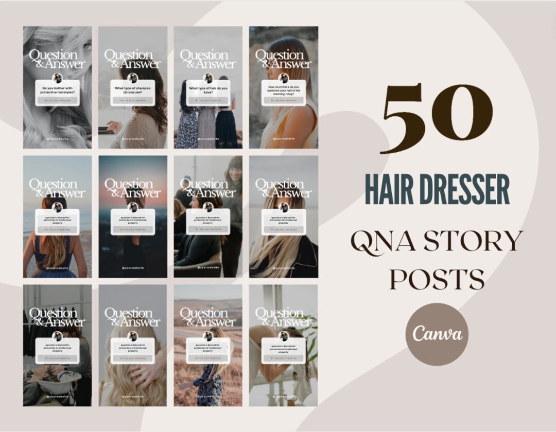50 Hairdresser QNA Story Posts Hair Stylist Professional - Etsy