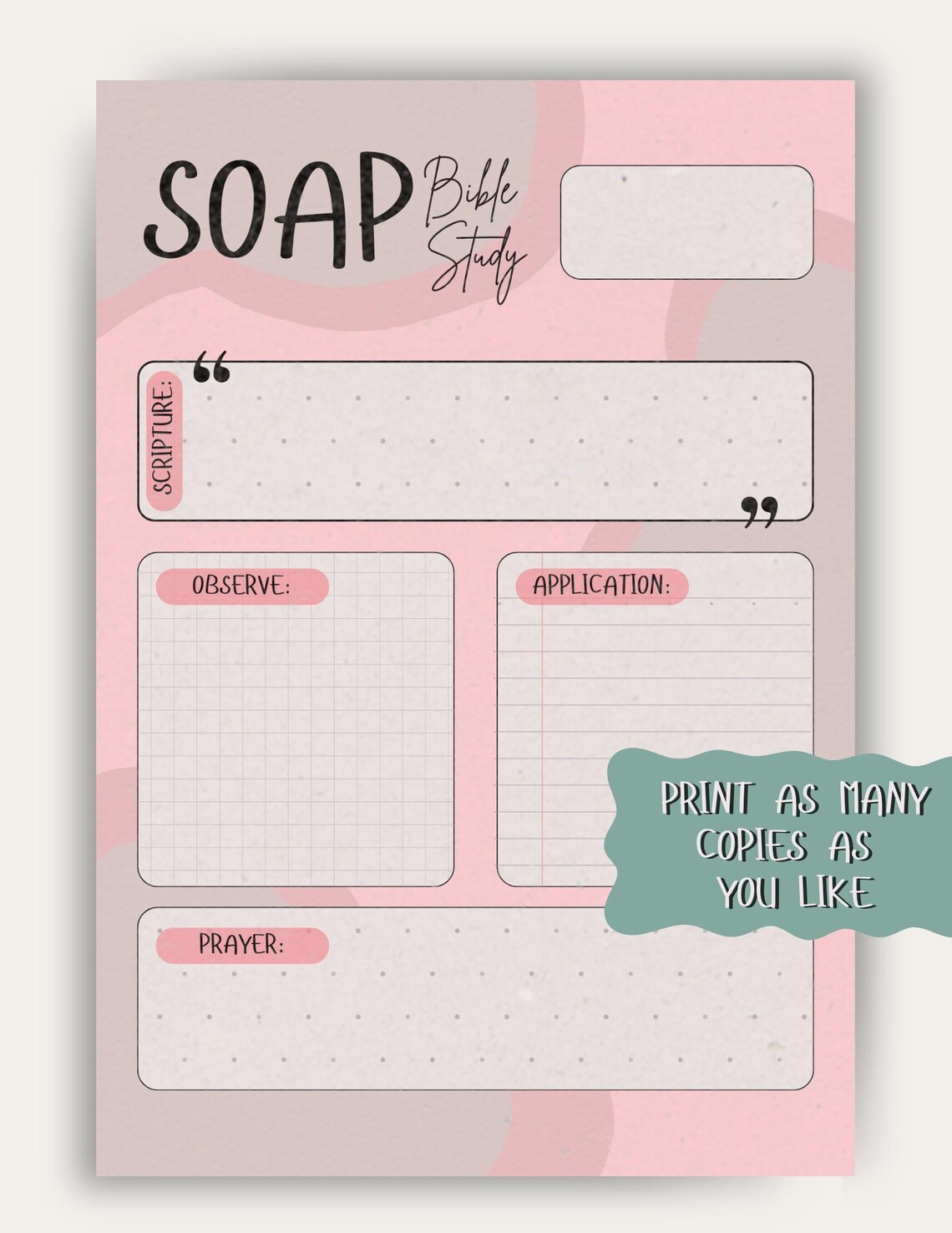 Bible Study Template, Soap Method Bible Study, Digital Download - Etsy