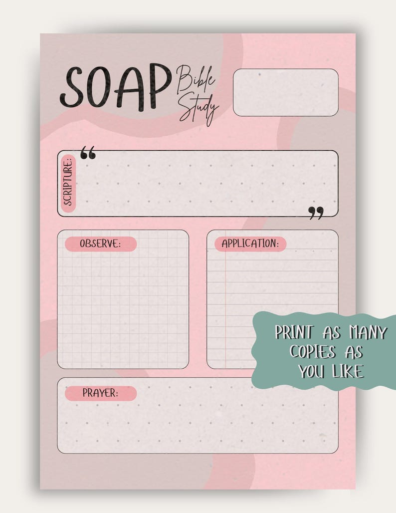 Bible Study Template, Soap Method Bible Study, Digital Download - Etsy