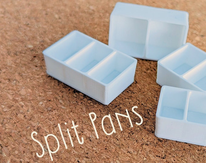 SPLIT / DIVIDED PANS for Watercolor Palettes 3D Printed 1/2, 3/4, Whole ...