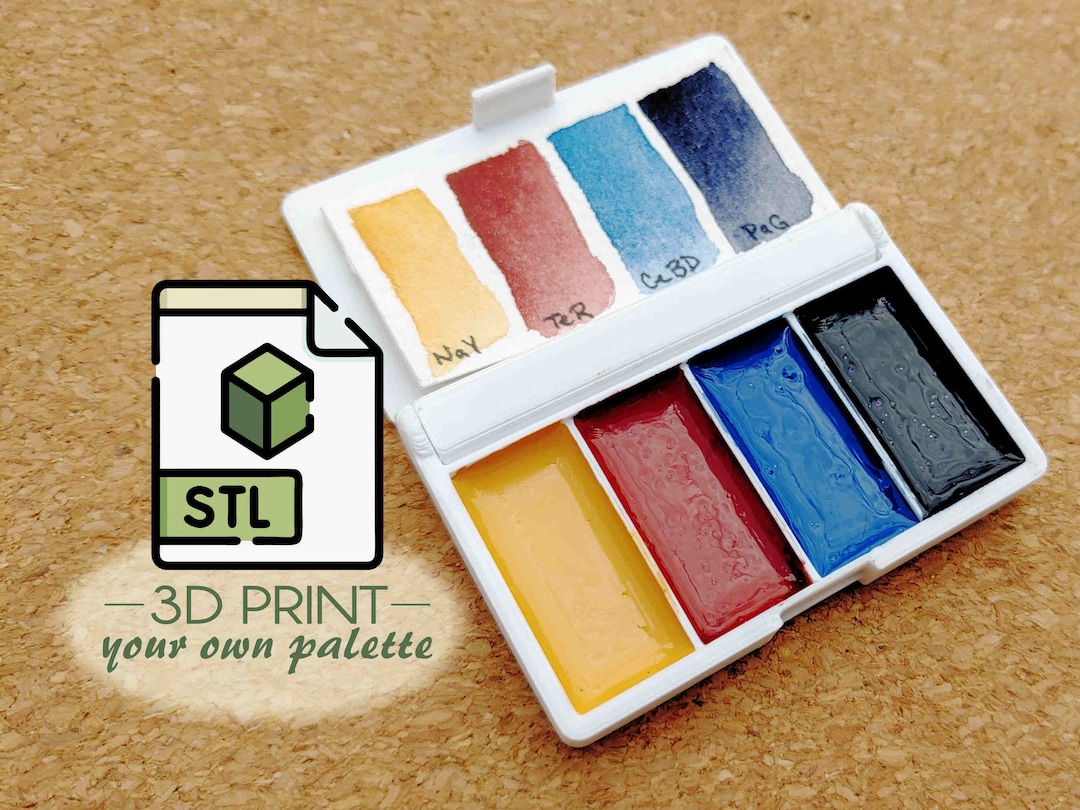 DIGITAL MICRO Travel Watercolor Palette - 3D Print Your Own! - Etsy