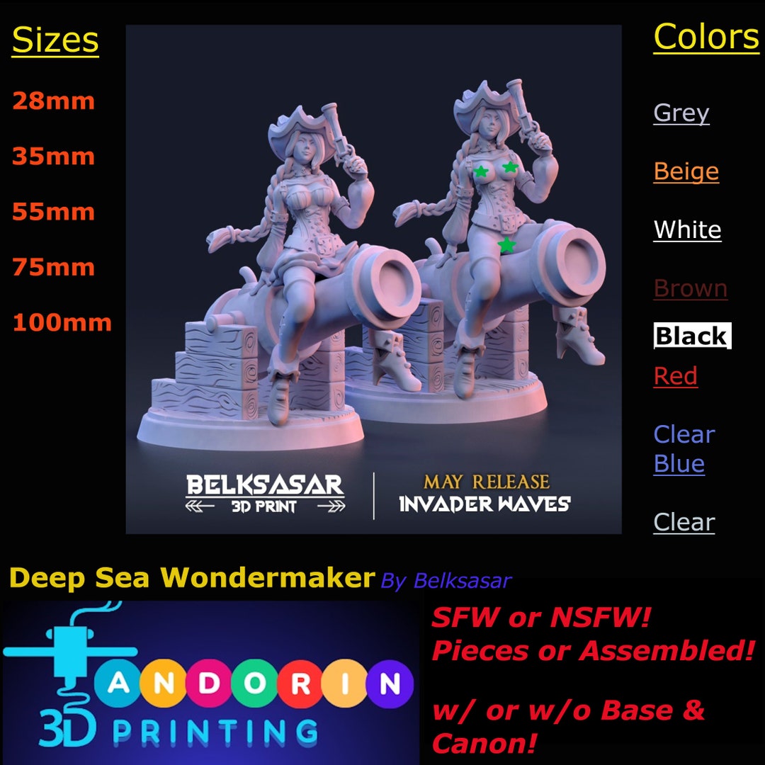 Wondermaker | 3D Printed Mini by Belksasar | Sexy Female, Fantasy, Erotic Pinup Figurine ...