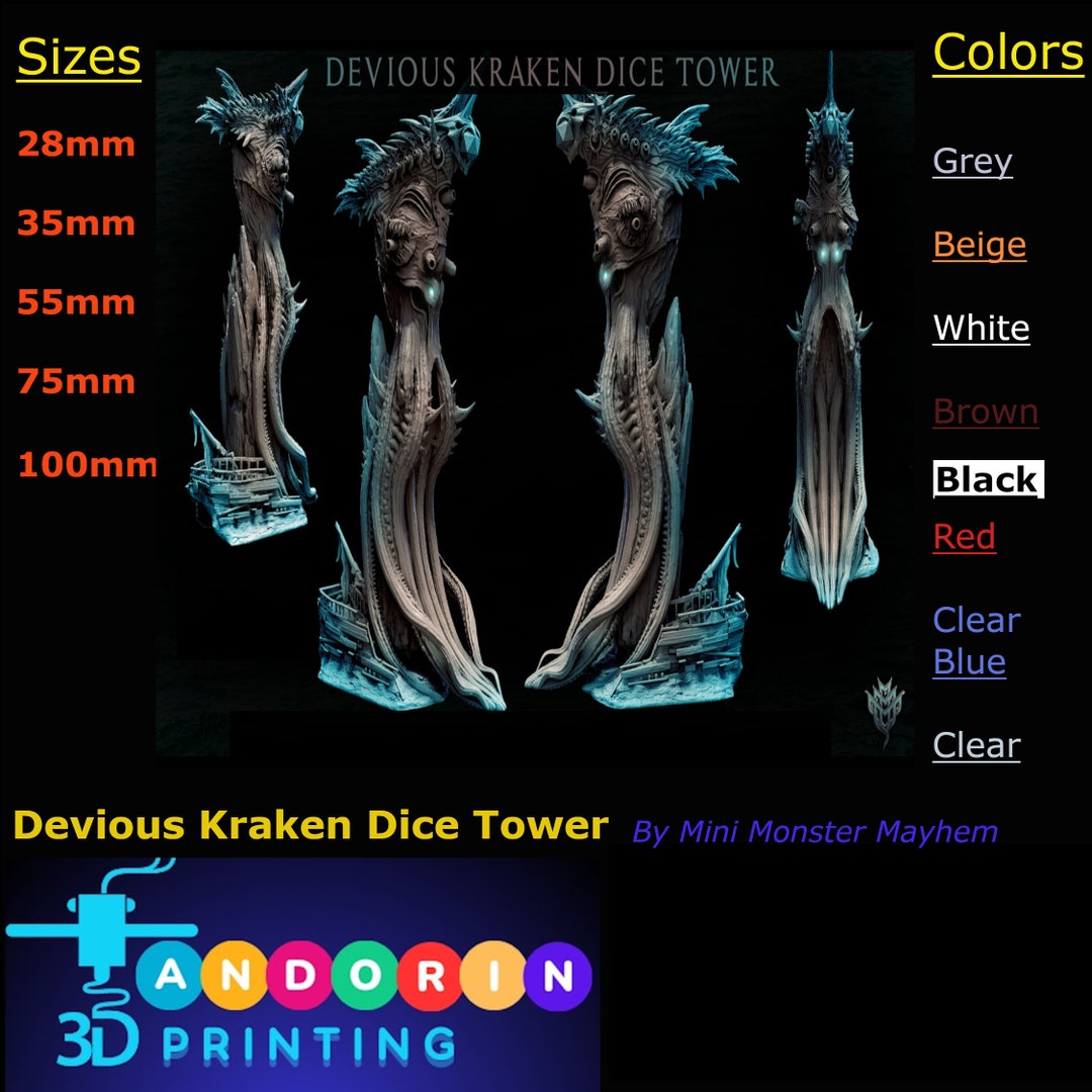 Devious Kraken Dice Tower by Mini Monster Mayhem - Etsy