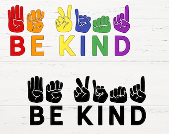 Asl Be Kind Decal - Etsy