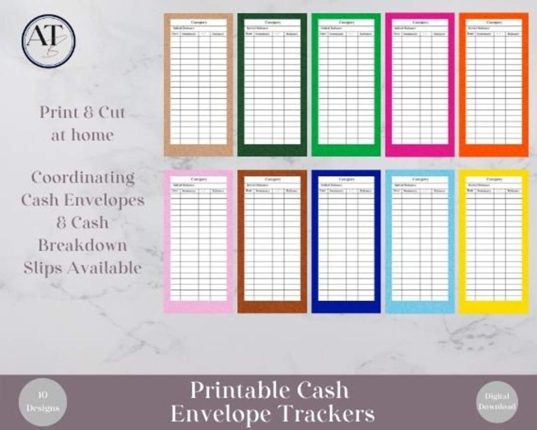 Printable Cash Envelope Trackers Digital Download Felt Etsy